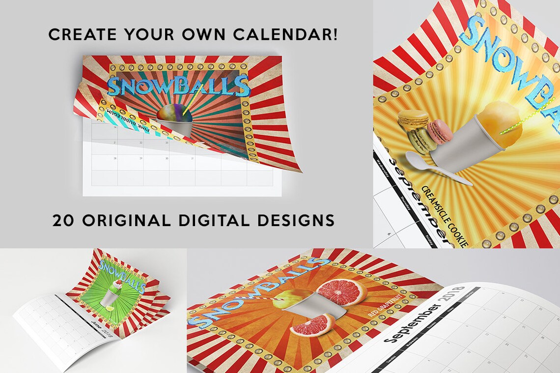 The New Orleans Snowball Calendar DIY do-it-yourself Digital Artwork ...