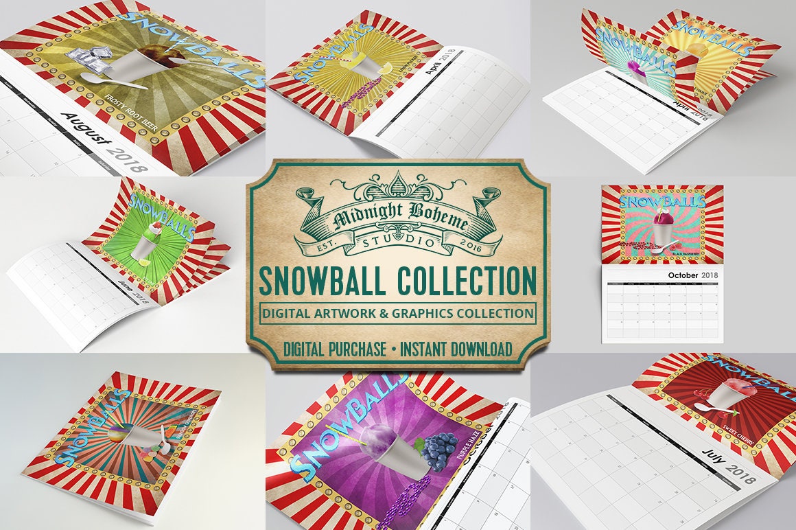 The New Orleans Snowball Calendar DIY do-it-yourself Digital Artwork ...