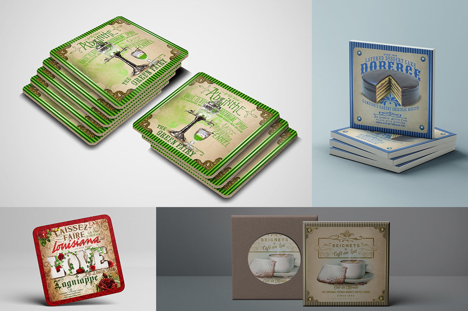 The French Quarter Culture Coaster Collection for Printing 4x4" New ...