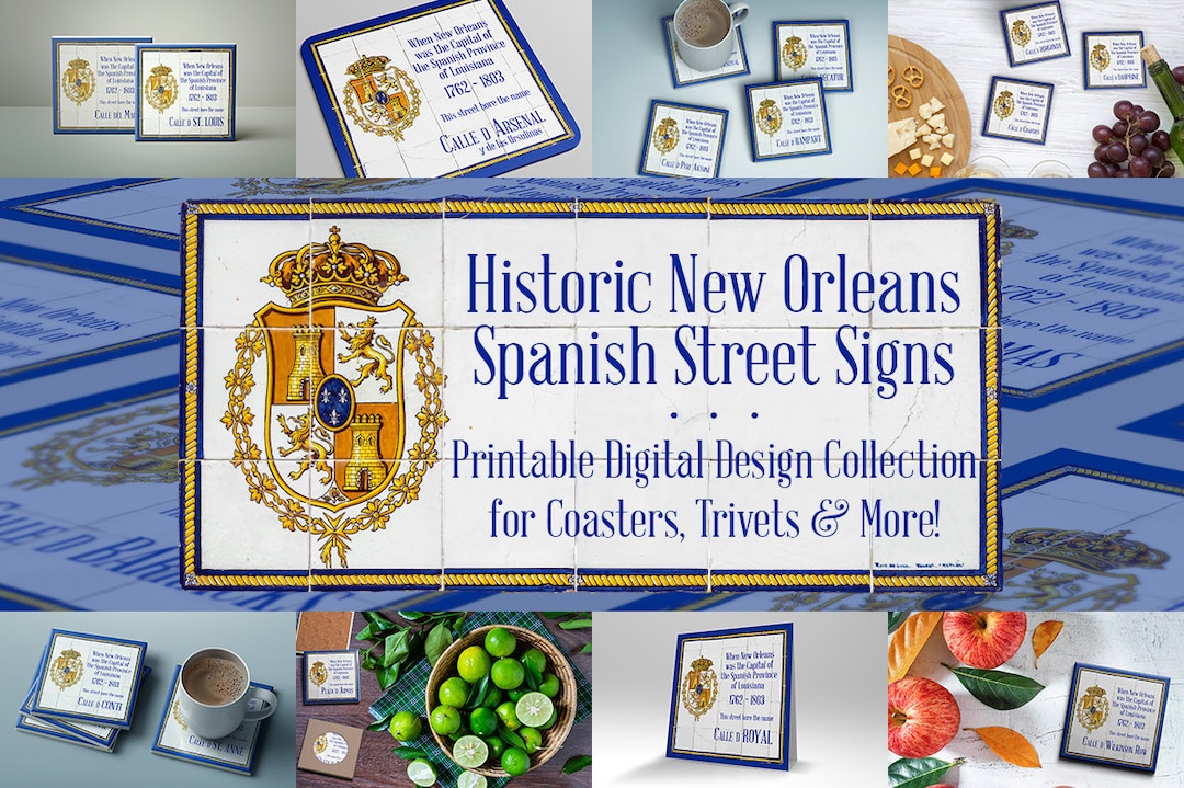 New Orleans Historic Spanish Street Signs Coaster Collection for ...
