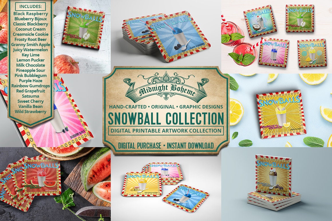 Iconic New Orleans Snowballs Coaster Collection for Printing Coasters ...