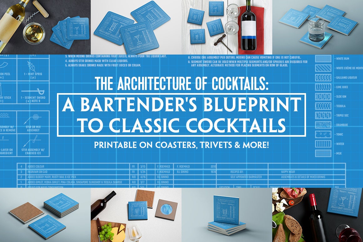 Bartender's Blueprint to the Classic Cocktail Infographic Artwork ...