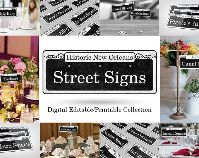 20 MINI New Orleans French Quarter Printable Signs, Set of 20 ...