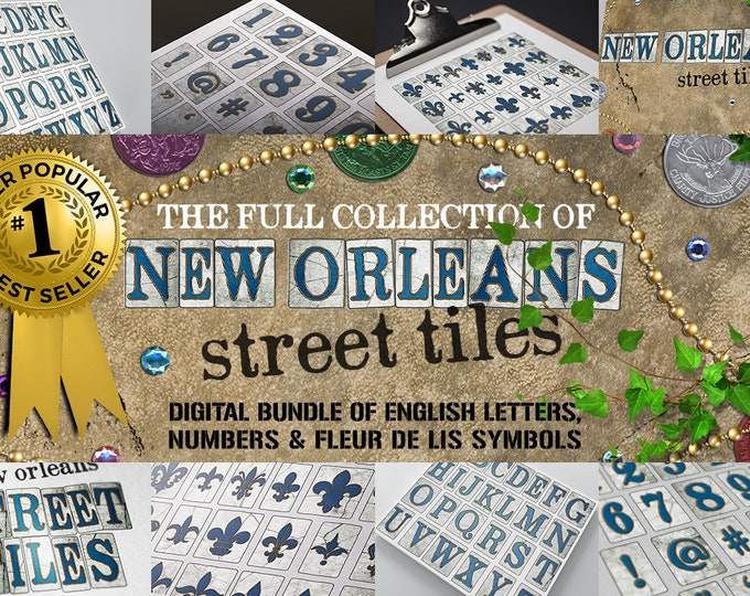 New Orleans NOLA Street Tile Letters Characters Design - Etsy