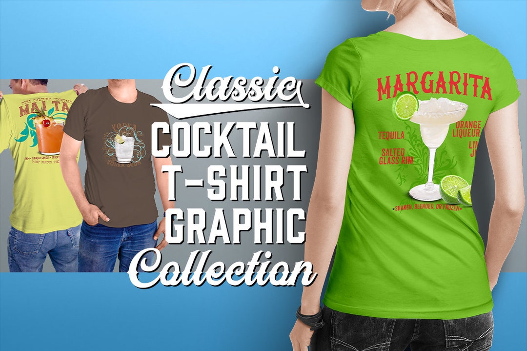 The Classic Cocktail T-shirt Design Collection Digital Artwork ...