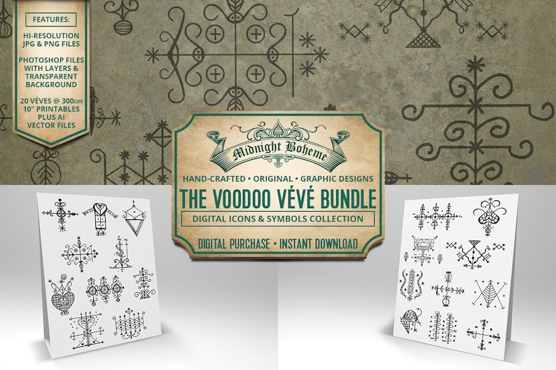 Voodoo Veve Collection Louisiana New Orleans Digital Printable ...