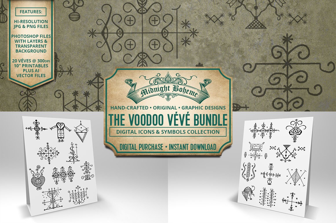 Voodoo Veve Collection Louisiana New Orleans Digital Printable ...