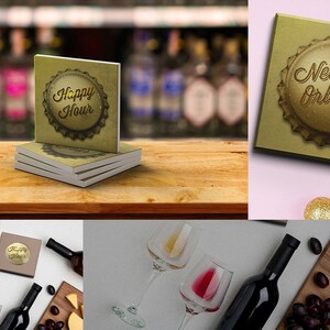 Bourbon Street Lucky Bottle Cap Happy Hour Coaster Collection for ...