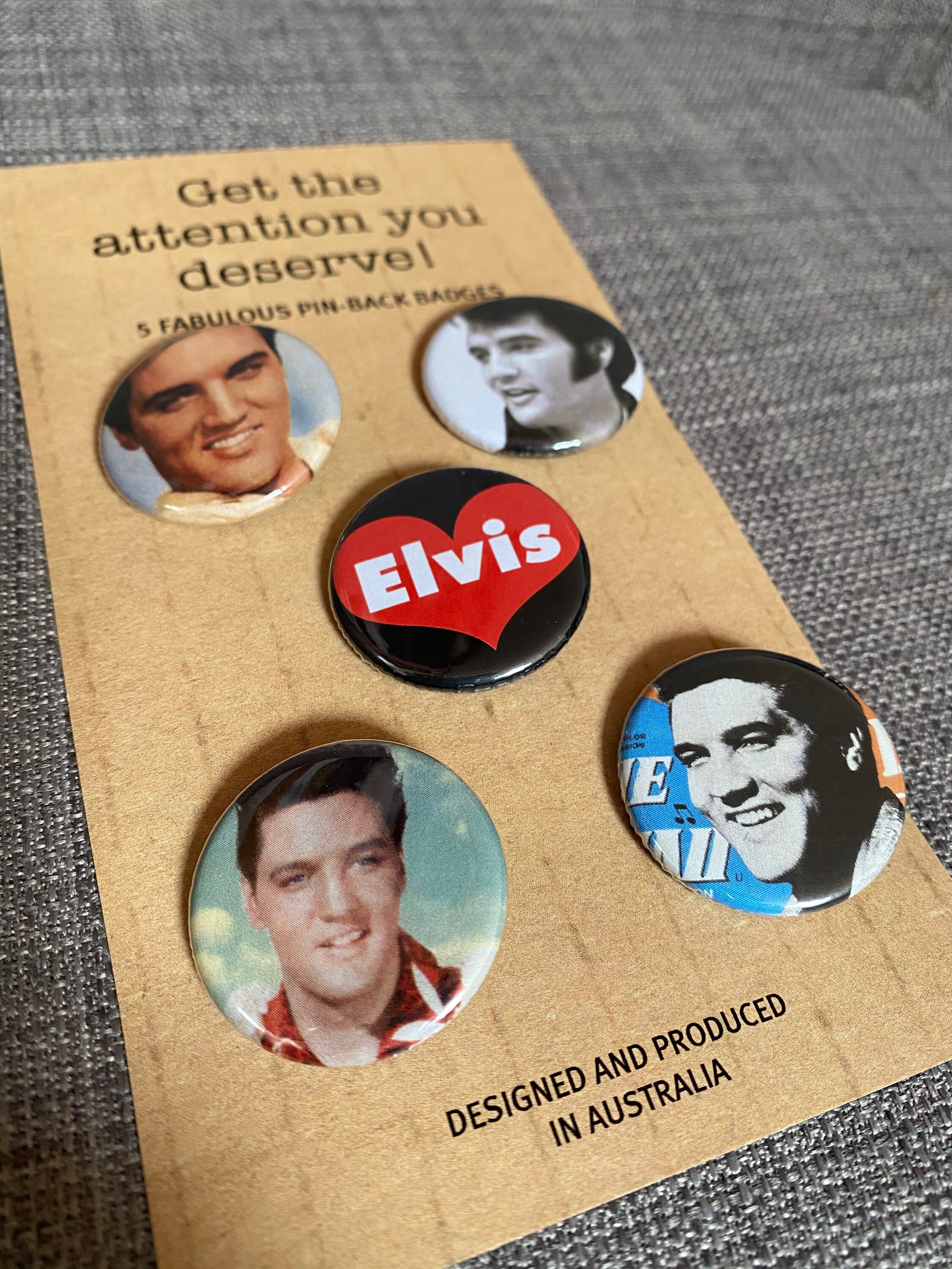 5 Pin Back ELVIS Badges 30mm Badge Collector Pin Collector | Etsy