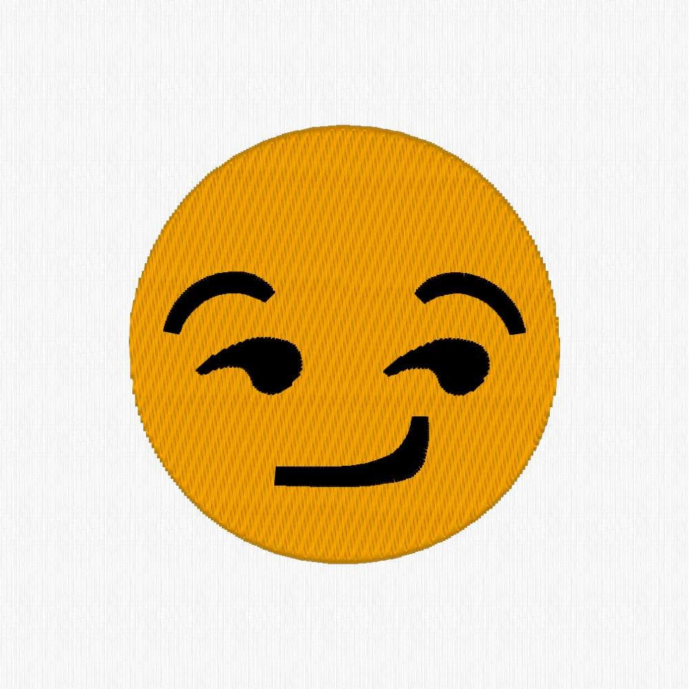 Smirk Emoji Emoticon Machine Embroidery Design Pattern Download - Etsy