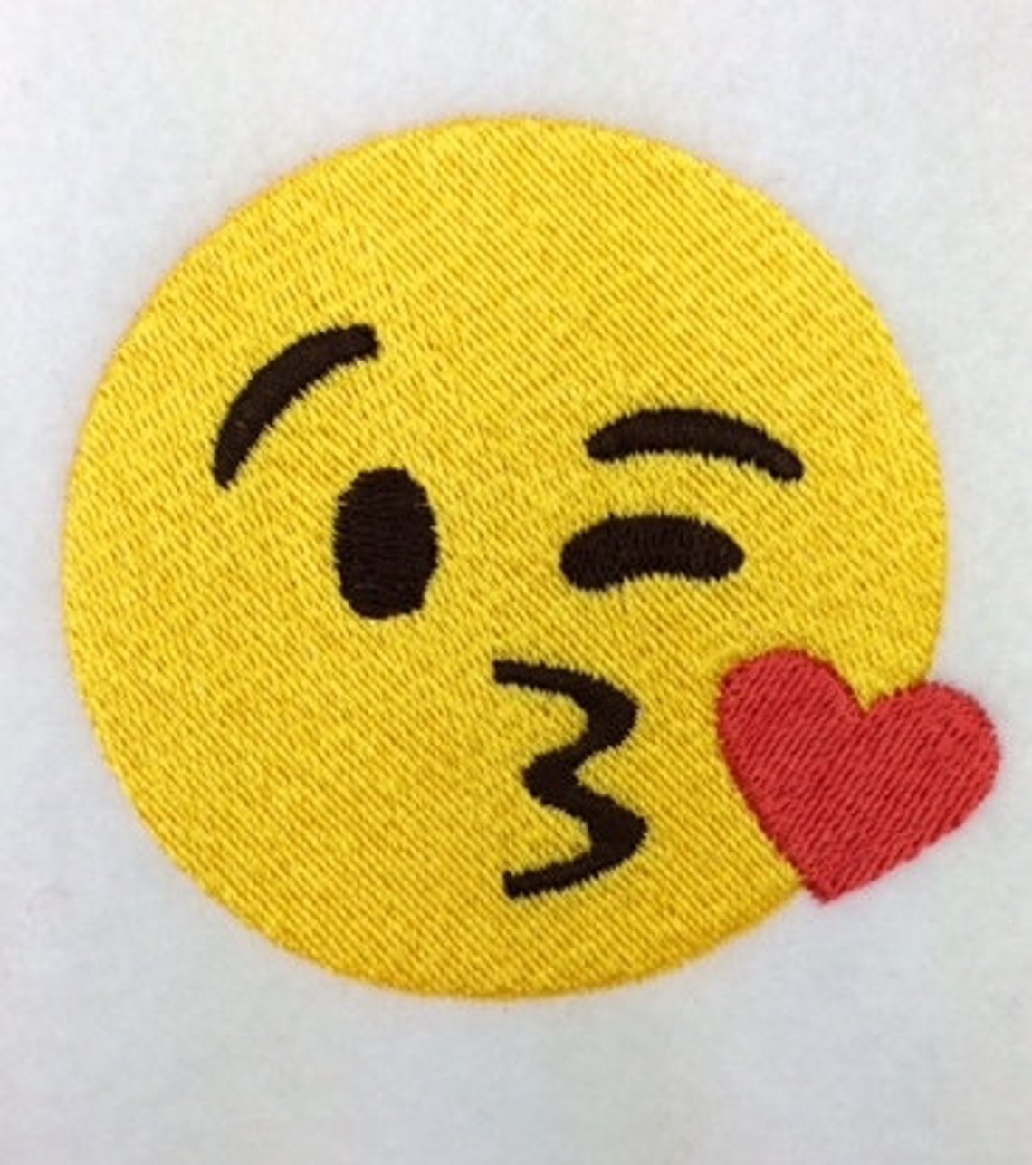 Smooch Emoji Machine Embroidery Design Kiss Emoji - Etsy