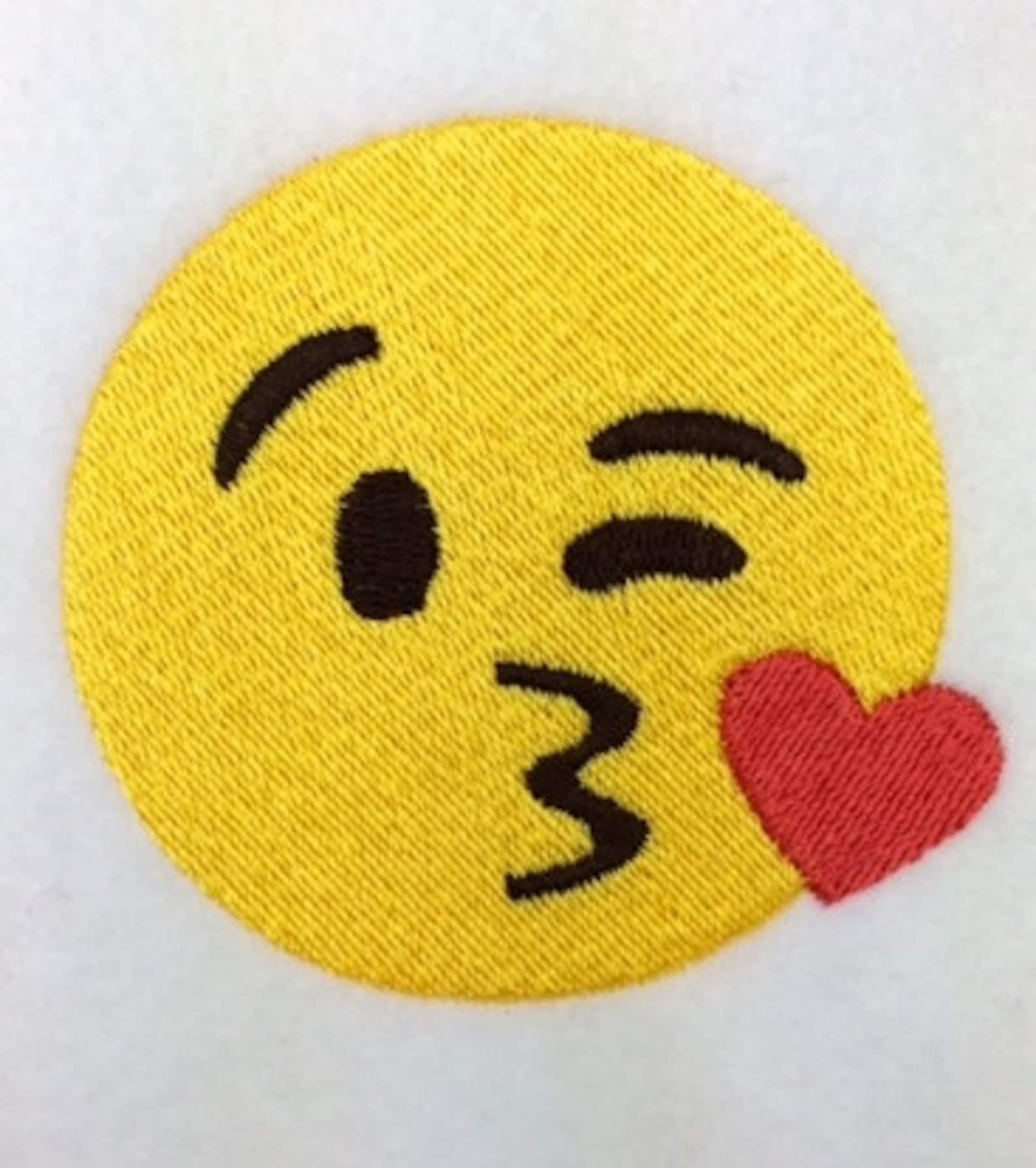 Smooch Emoji Machine Embroidery Design Kiss Emoji - Etsy