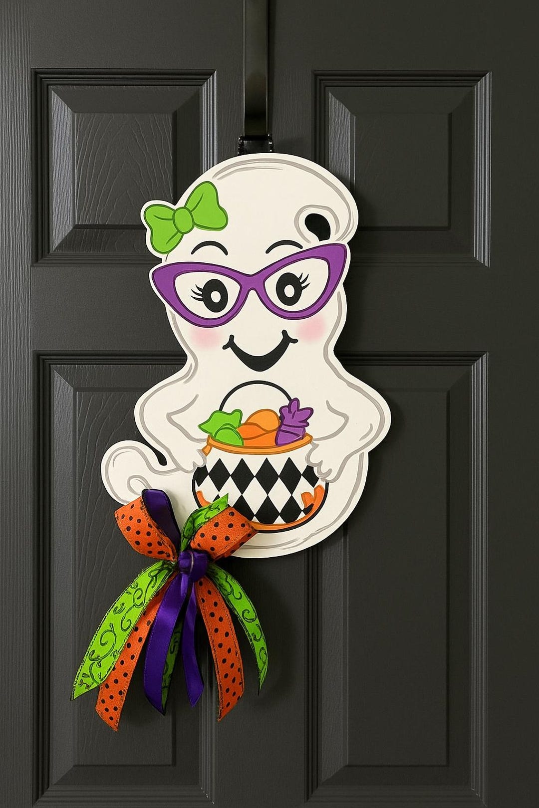 Hand Painted Halloween Ghost Door Hanger: Trick or Treat Decor - Etsy