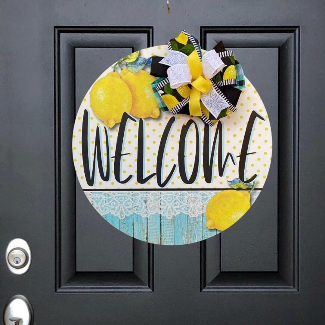 Lemon Front Door Hanger. Lemon Sign. 18" Door Hanger. Everyday Decor - Etsy