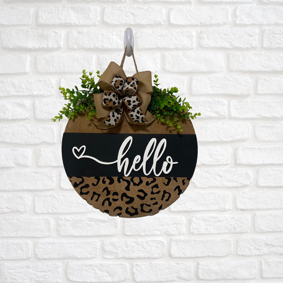 Door Decor / Everyday Door Hanger / Leopard Print Door Hanger - Etsy