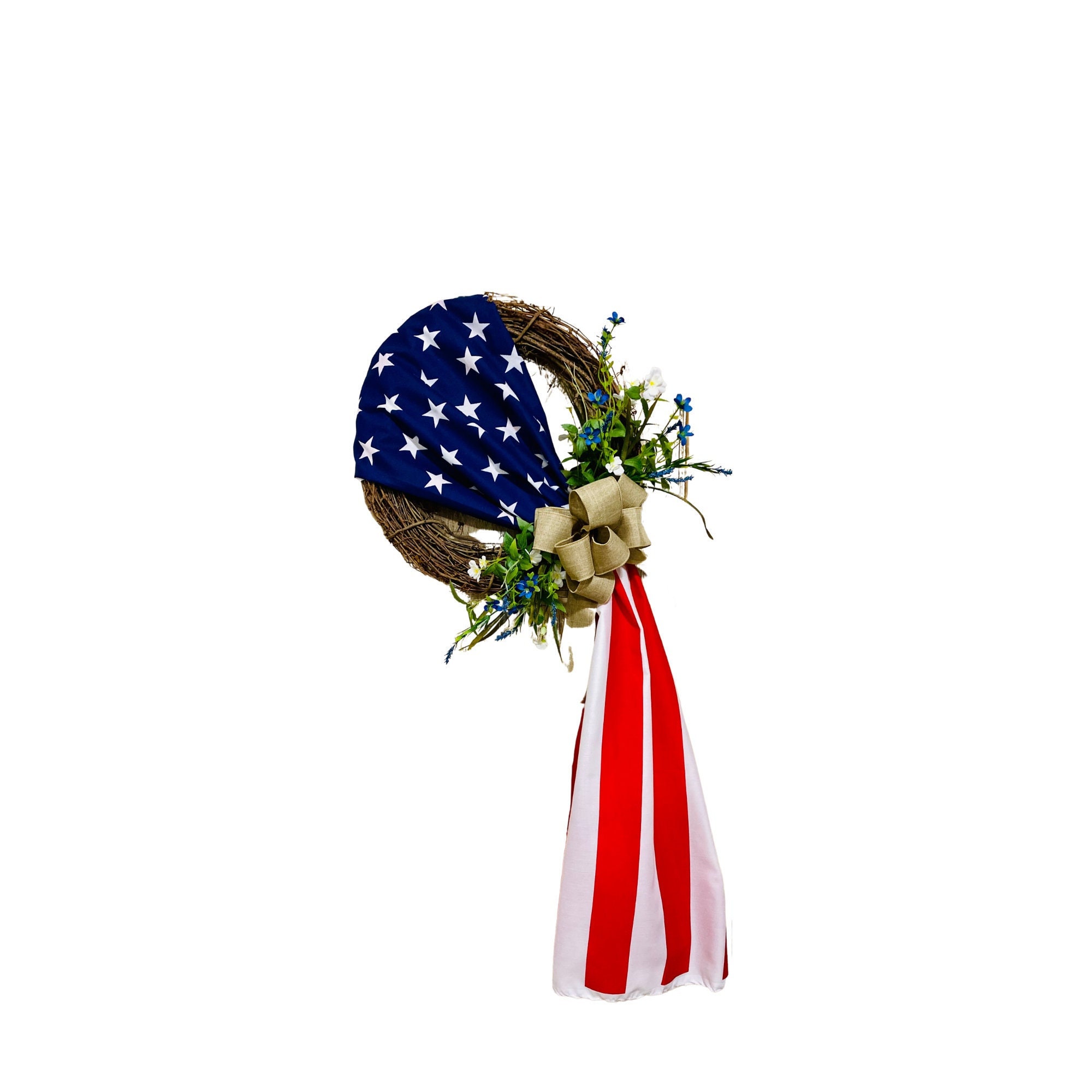 Patriotic Front Door Wreath, American Flag Wreath, Americana Decor - Etsy