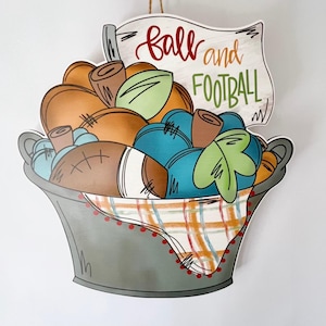 Fall and Football / Door Hanger for Fall - Etsy