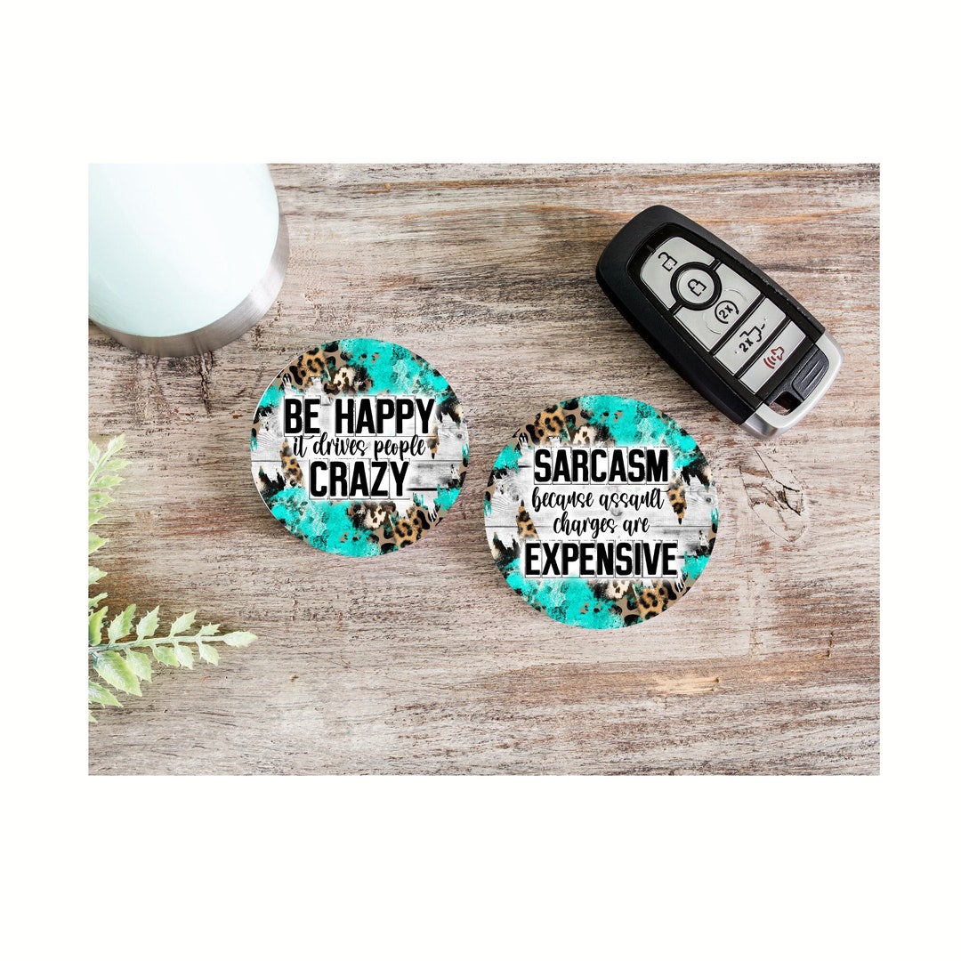 Car Coasters / Ceramic Car Coasters / Funny Car Coasters / Set of 2 ...