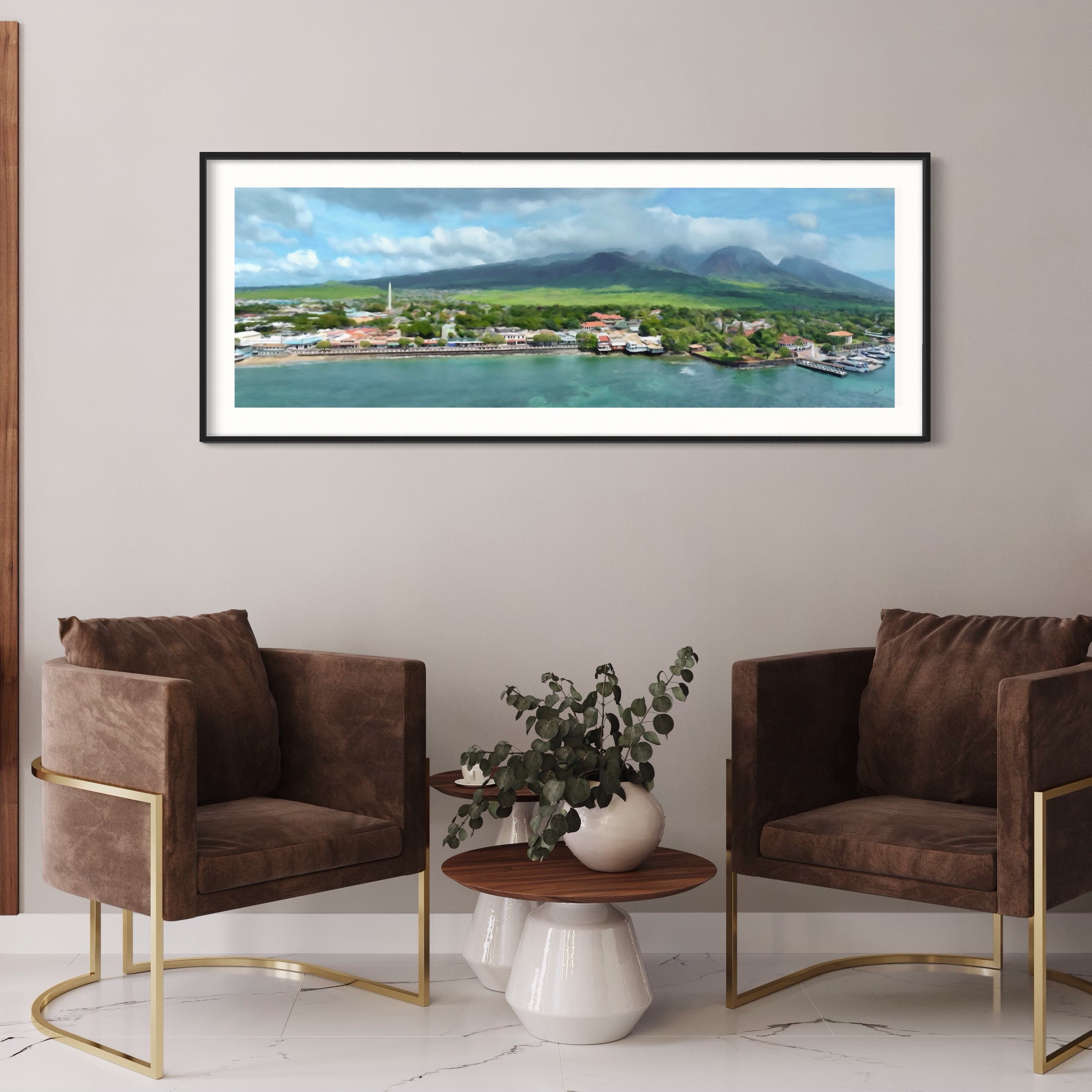 Lahaina Town Art Print, Maui Oil Painting Print, Hawaii Art, Lahaina ...