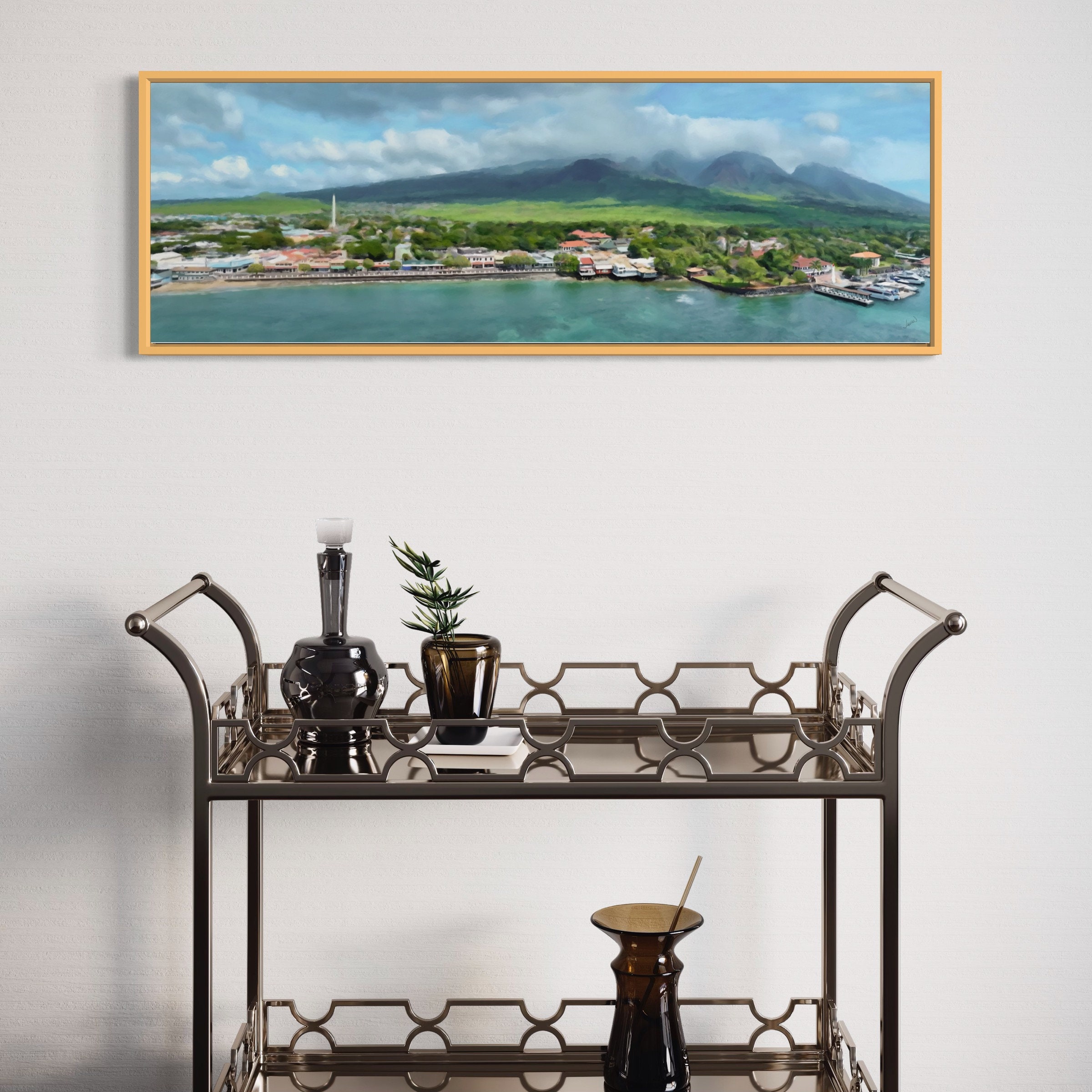 Lahaina Town Art Print, Maui Oil Painting Print, Hawaii Art, Lahaina ...