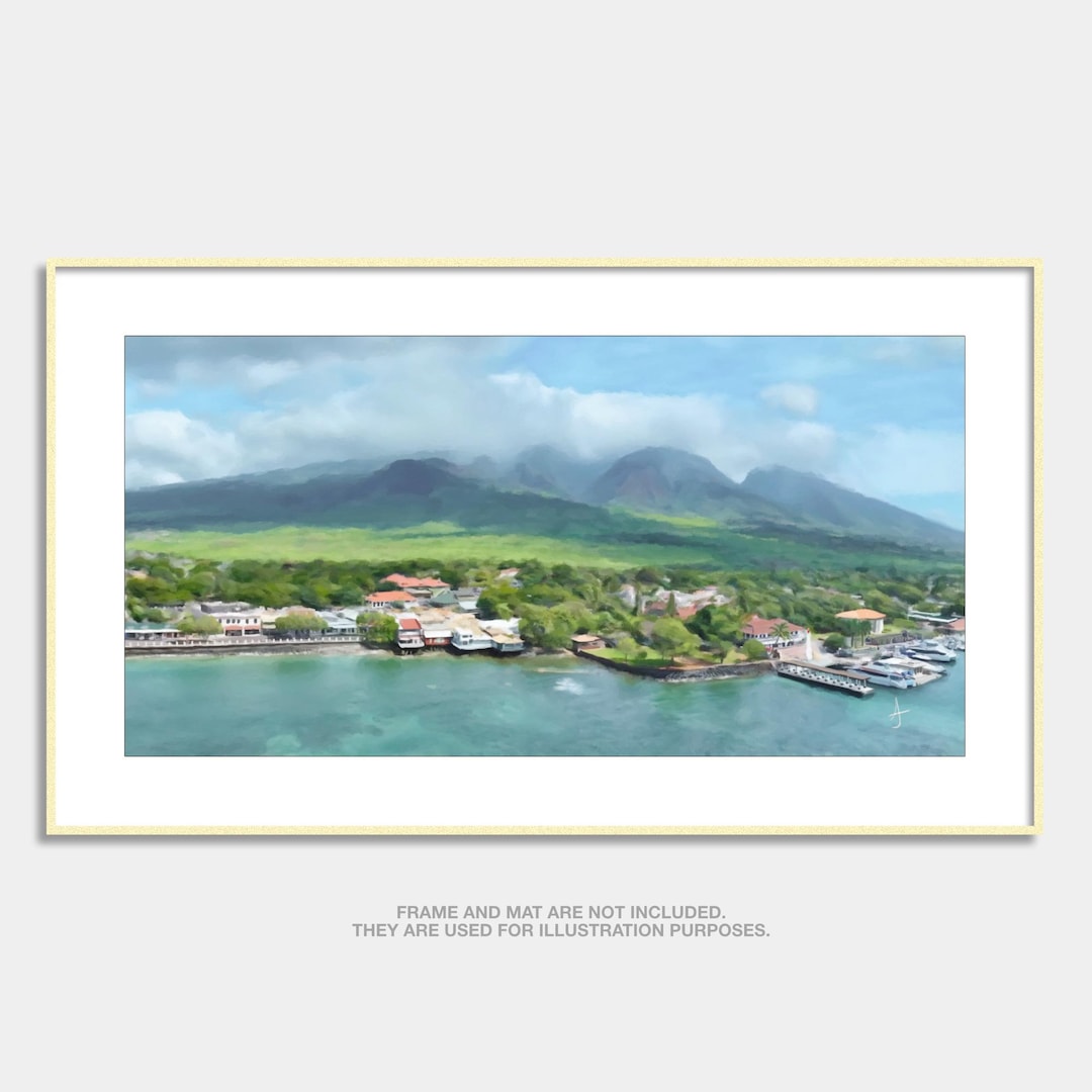 Lahaina Maui Landscape Art Print: Hawaii Island Oil Painting - Etsy