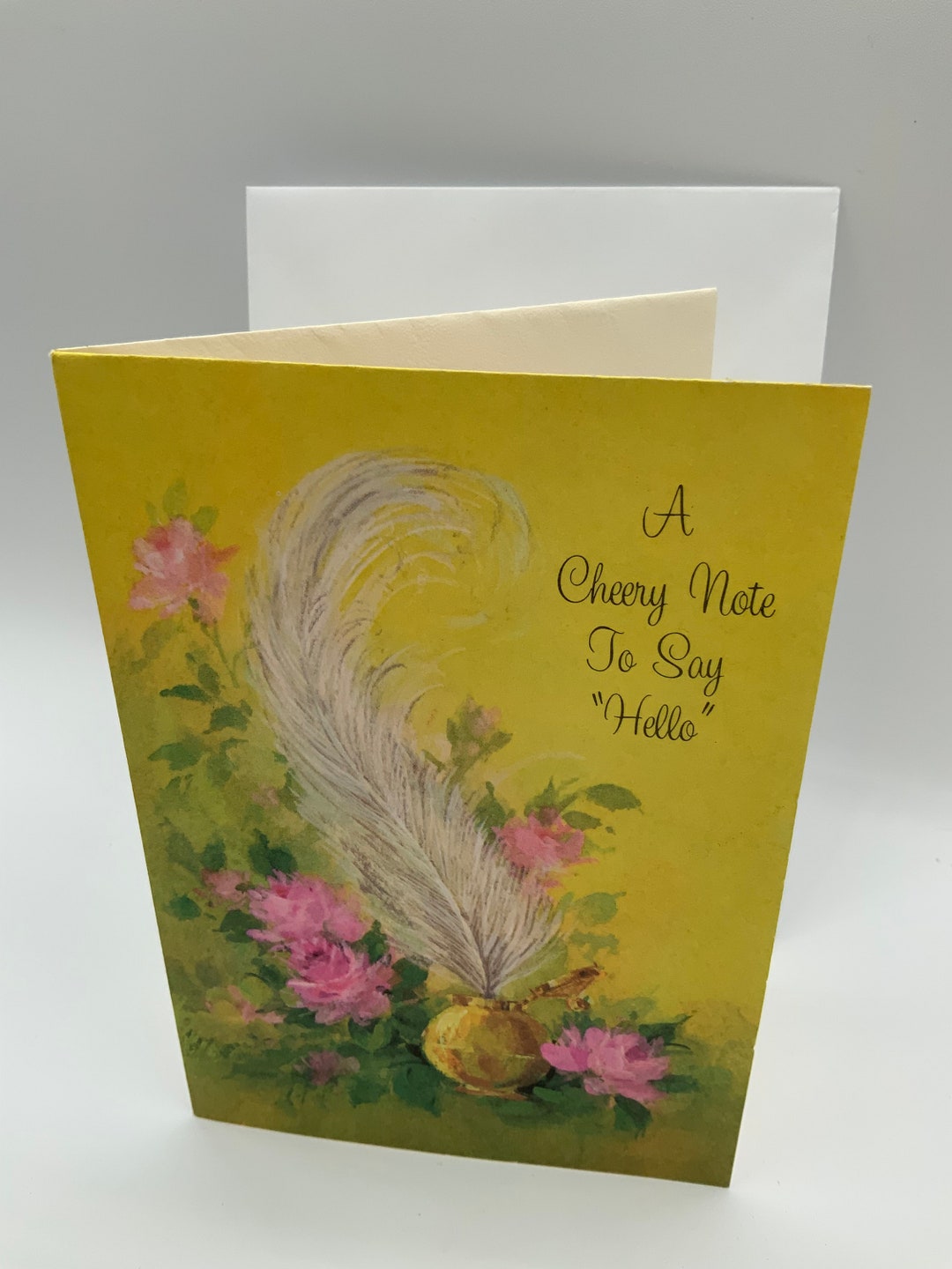 Vintage Cheer Card Thinking of You A Cheery Note to Say - Etsy