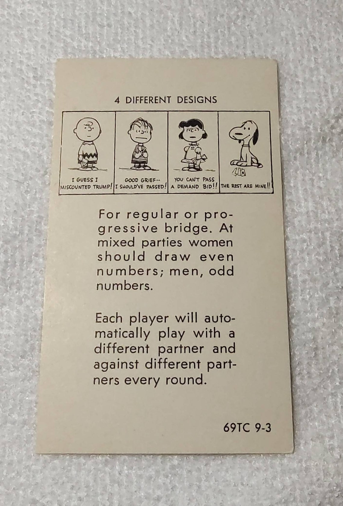 Vintage Peanuts Bridge Scorecards Charlie Brown Snoopy - Etsy