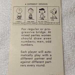 Vintage Peanuts Bridge Scorecards, Charlie Brown, Snoopy, Lucy, Linus ...
