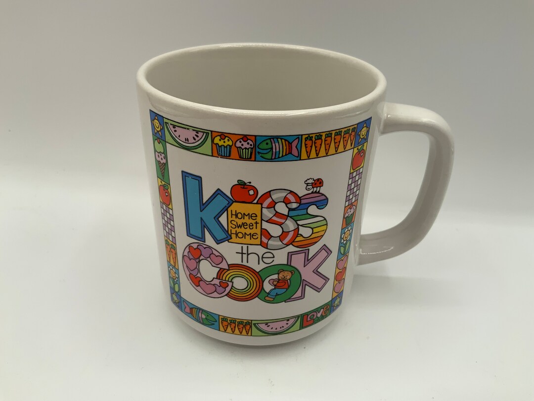 Kiss the Cook Mug Enesco Coffee Cup 1983 - Etsy