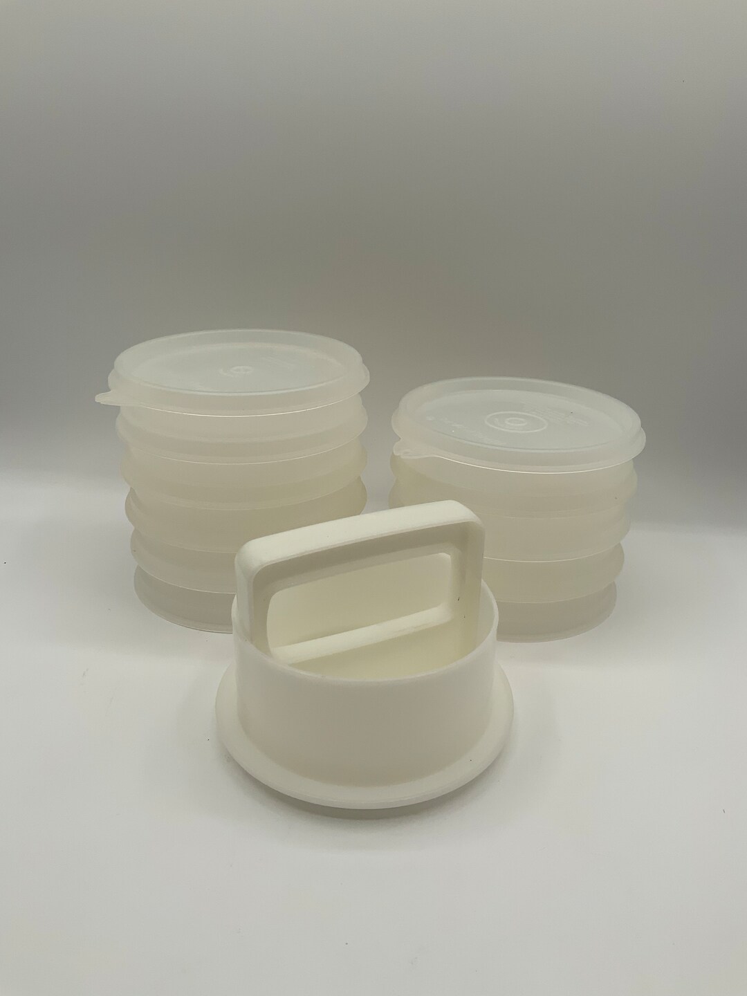 Vintage Tupperware Hamburger Keeper With 9 Compartments and Press - Etsy