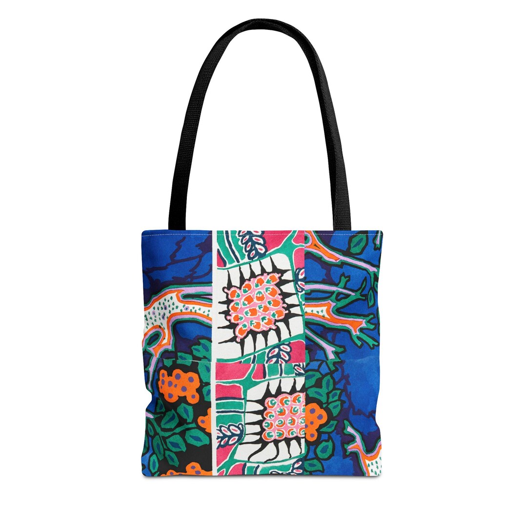 Art Deco Floral Tote Bag: Vibrant Vintage Design - Etsy