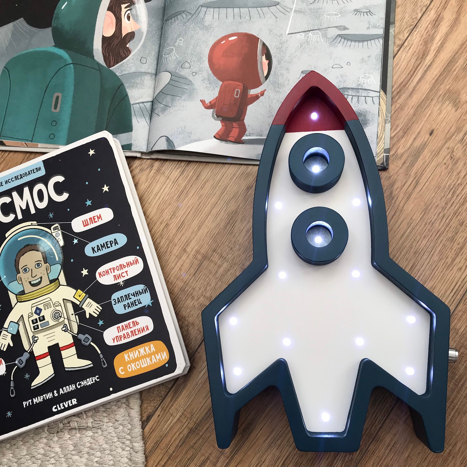 Rocket Ship Night Light Wooden Rocket Boys Room Decor - Etsy