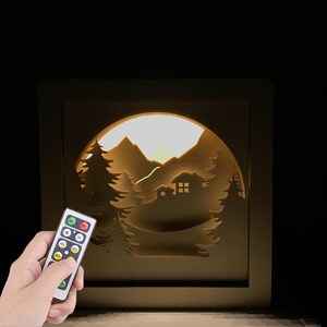 Shadow Box -shadow Box Art -shadow Box Light - Wooden Night Light ...