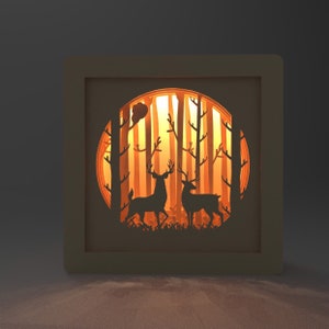 Shadow Box -shadow Box Art -shadow Box Light - Wooden Night Light ...
