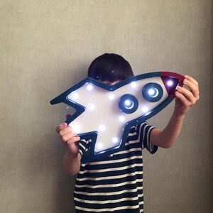 Rocket Ship Night Light - Wooden Rocket - Boys Room Decor - Rocket Ship ...