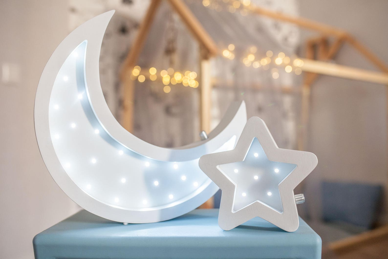 Moon Night Light Moon Lamp Half Moon Star Lamp Night - Etsy
