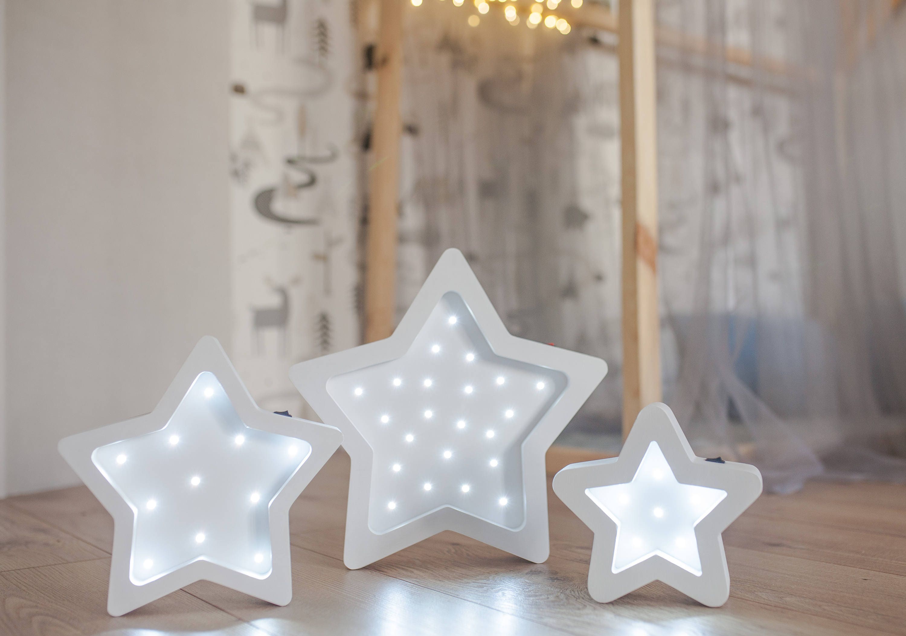 Star Light Star Lamp Night Light Kids Lamp Wooden Star - Etsy Canada