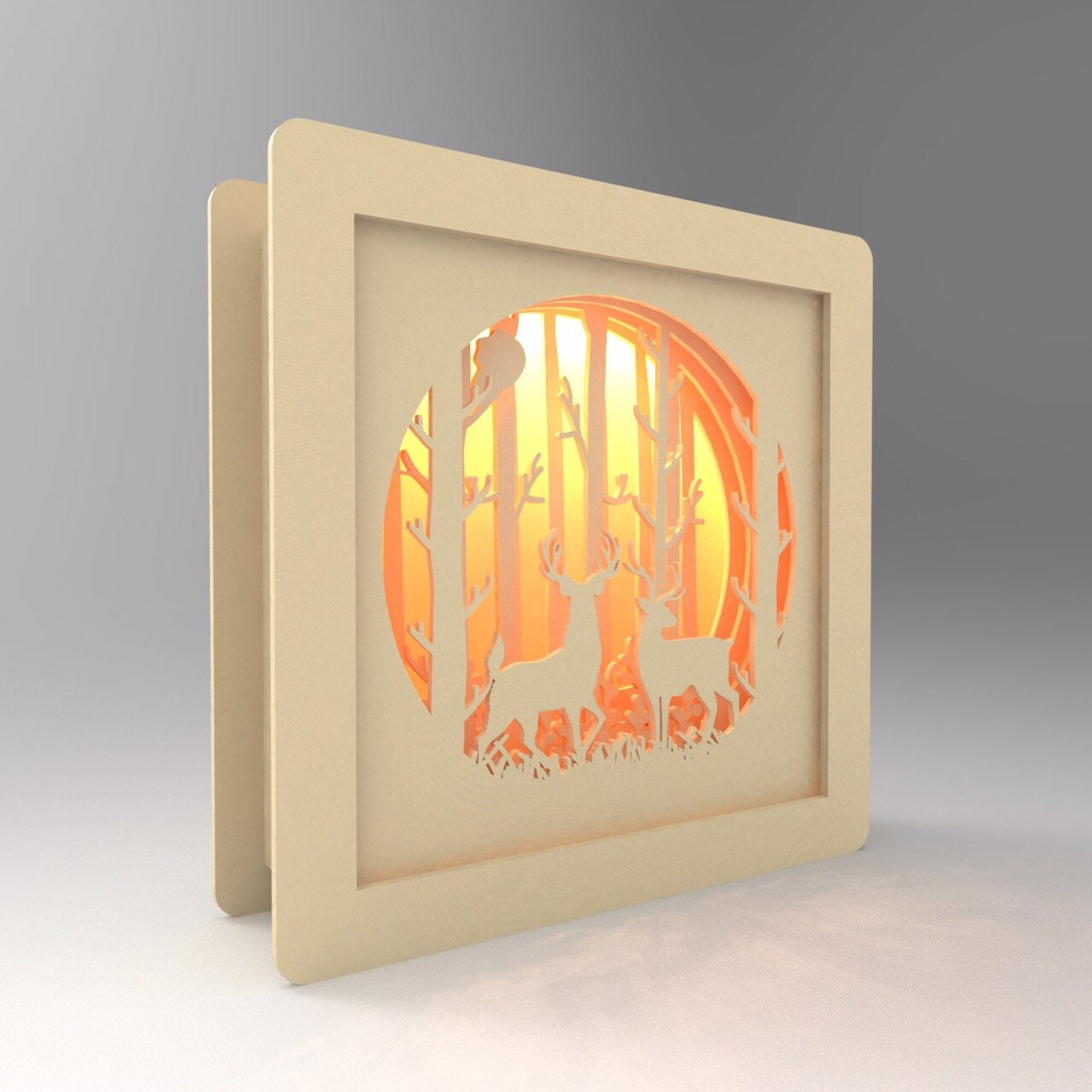 Deer Decor Shadow Box Deer Head Gift for Baby Shadow | Etsy