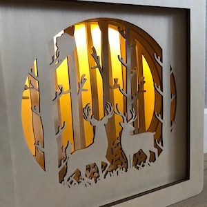 Shadow Box -shadow Box Art -shadow Box Light - Wooden Night Light ...