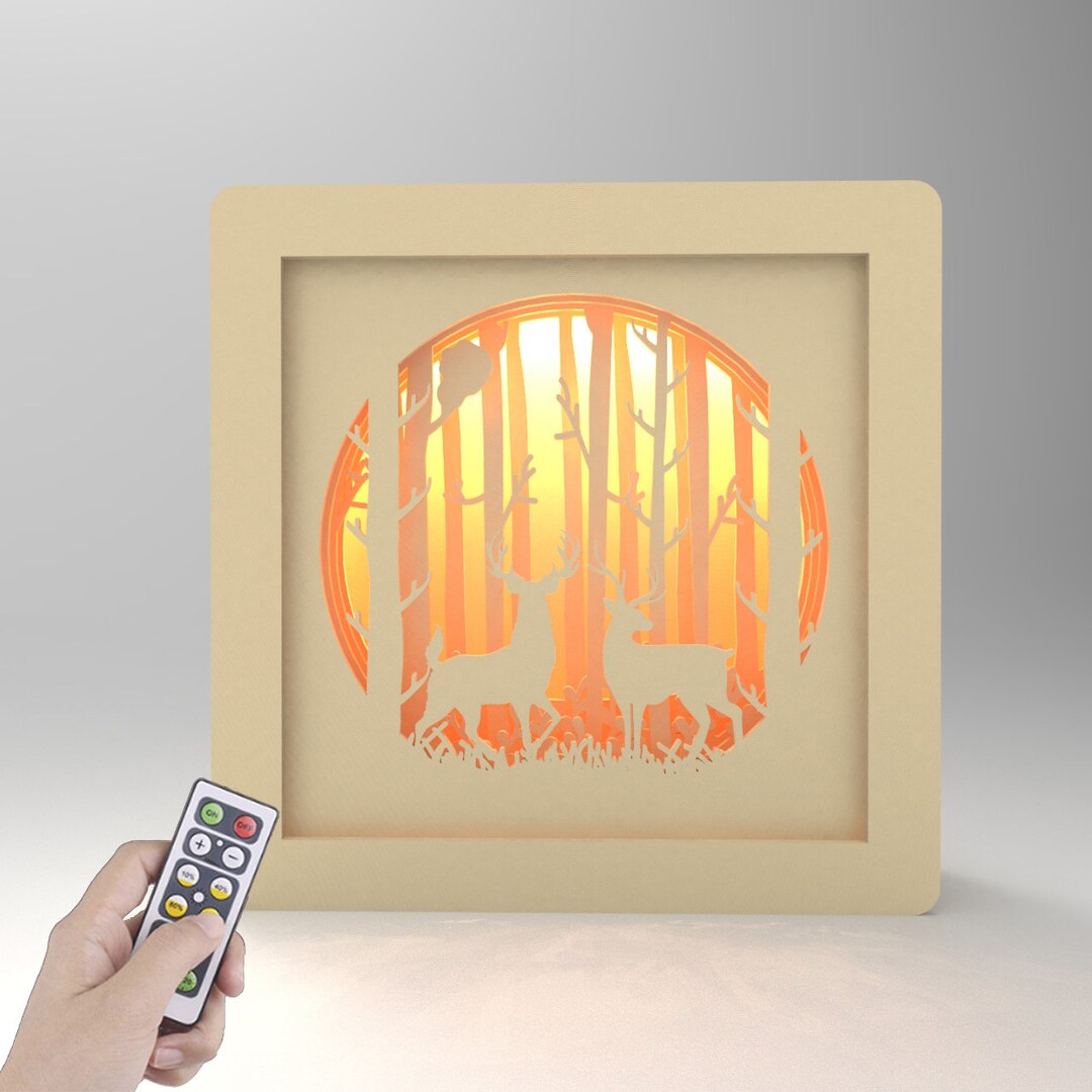 Deer Decor - Shadow Box - Deer Head - Gift for Baby - Shadow Box Light ...