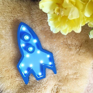 Rocket Ship Night Light - Wooden Rocket - Boys Room Decor - Rocket Ship ...
