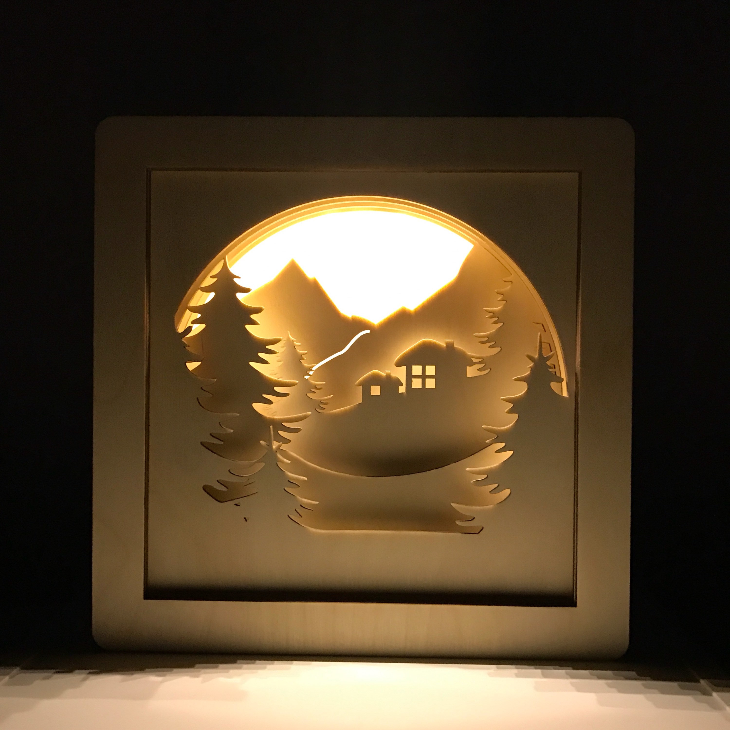 Shadow Box shadow Box Art shadow Box Light Wooden Night | Etsy