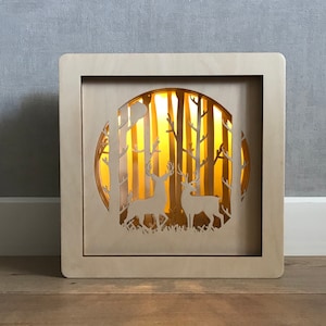 Shadow Box -shadow Box Art -shadow Box Light - Wooden Night Light ...