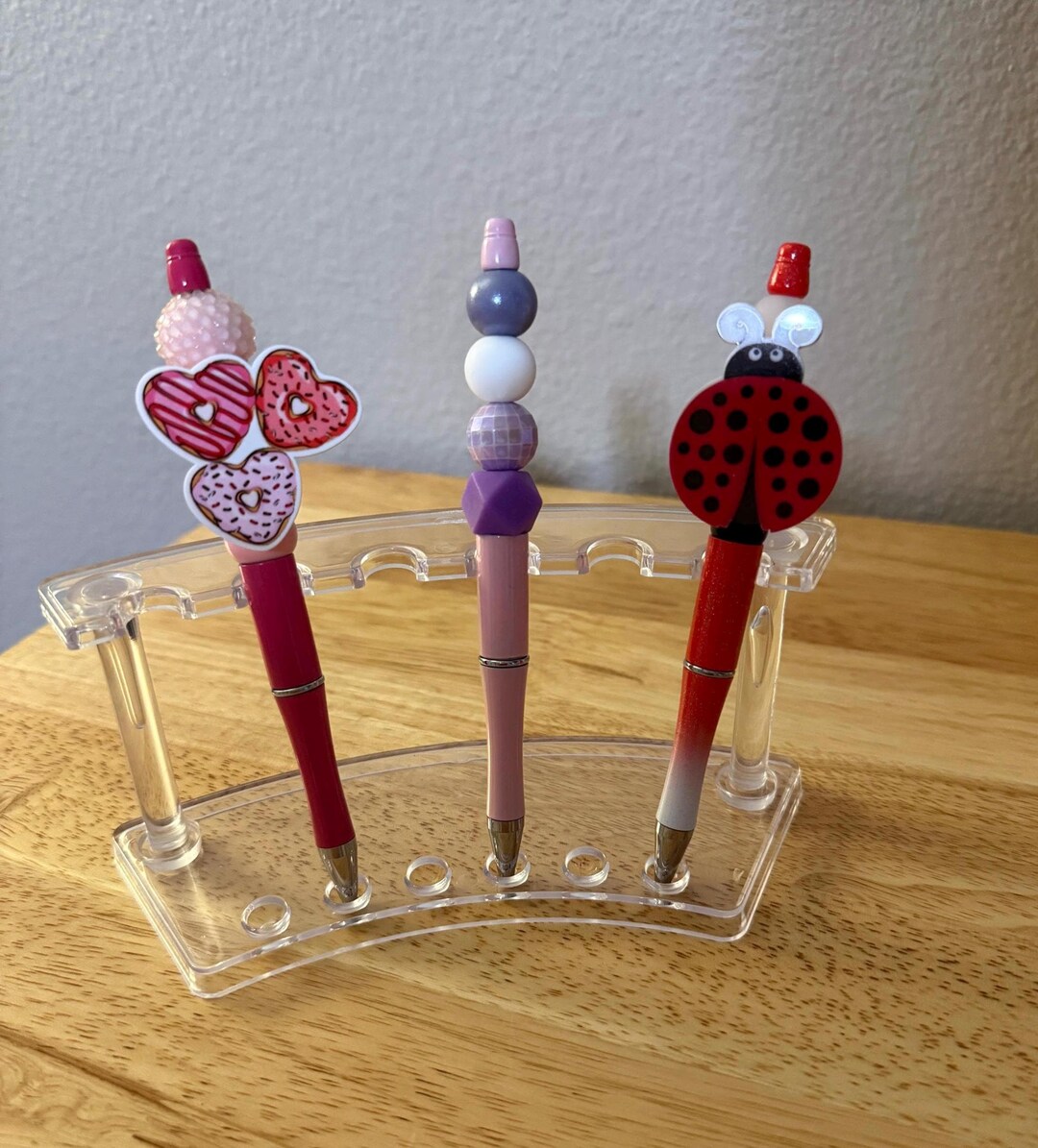 Donut, Ladybug, Pink & Purple Beaded Ballpoint Pens - Etsy