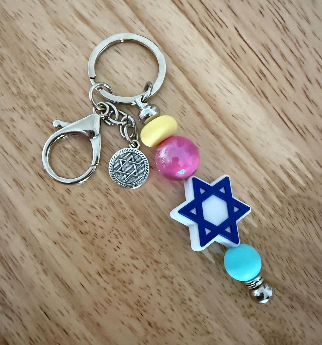 Star of David Key Ring / Backpack Clip, Jewish Keyring, Keyring and ...