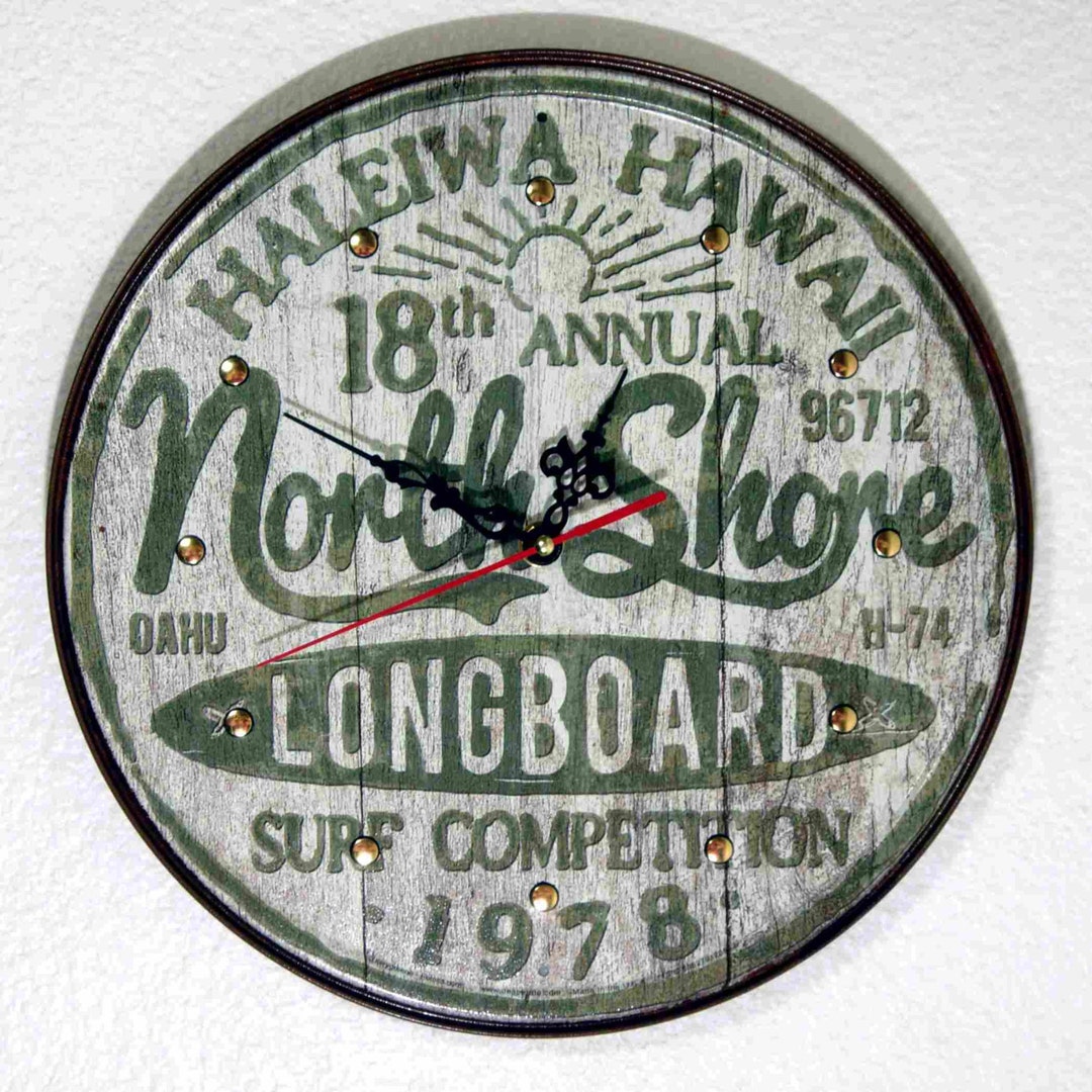 Hawaii North Shore Surfing Wall Clock 11.75 Diameter New - Etsy