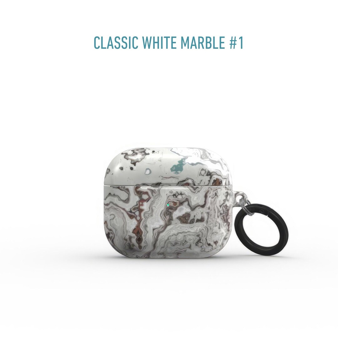 Classic White Marble Airpods Case in Artistic Style, Abstract and ...