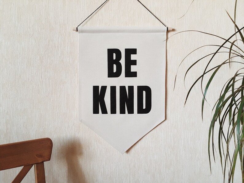 Large Be Kind Banner / Canvas Wall Banner / Motivational | Etsy
