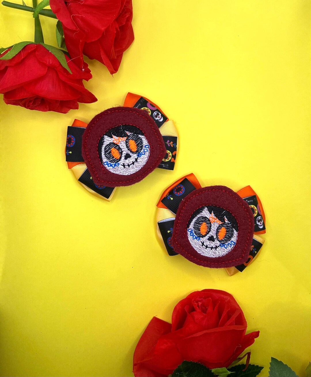 Mini Day of the Dead Inspired Bow - Etsy