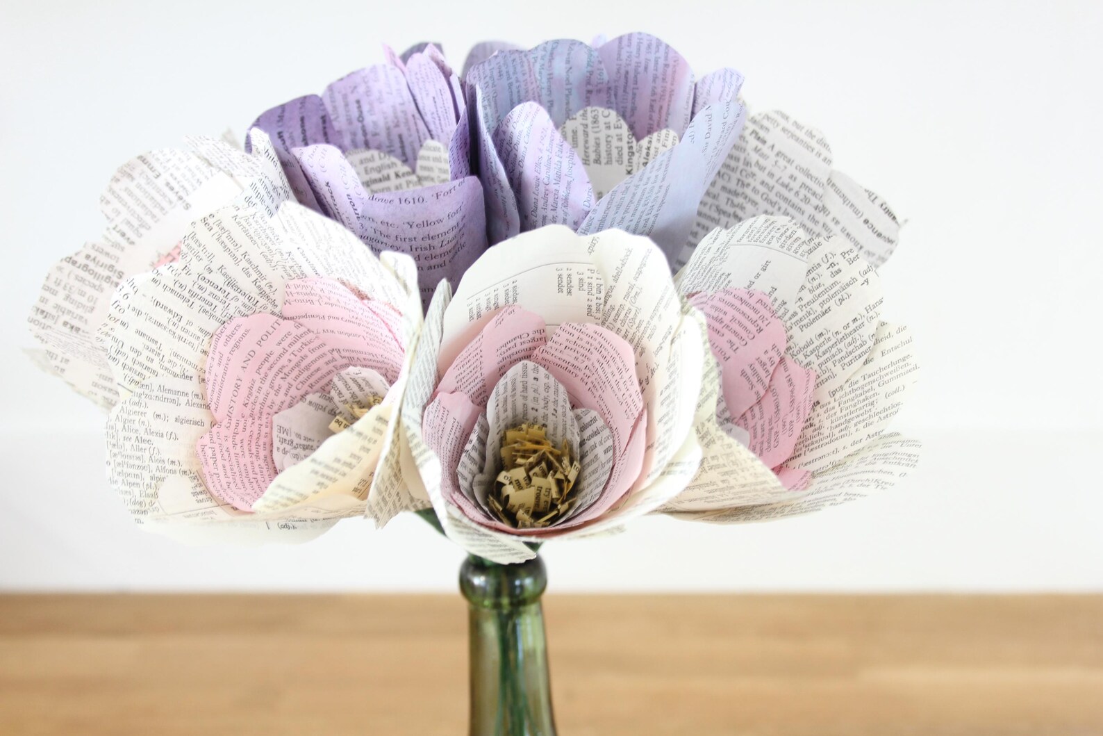 Alternative Bouquet // Book Print Flowers // 1st Anniversary Gift ...